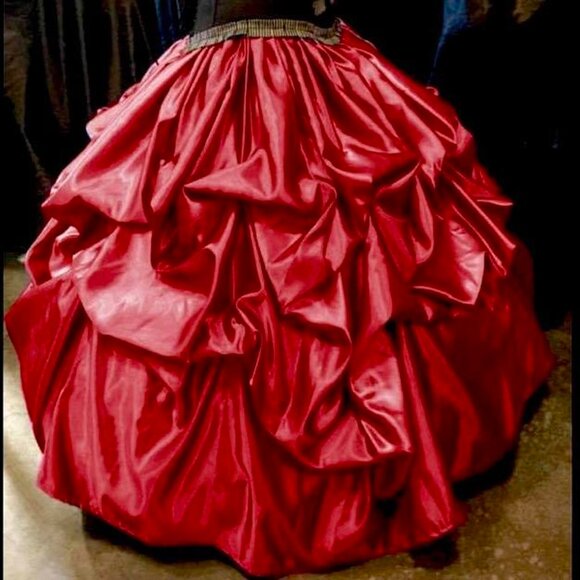Hand Crafted | Skirts | Gothic Vampire Skirt In Red Victorian Bustle ...